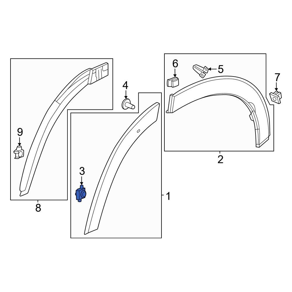 Honda OE 91513SMGE01 - Wheel Arch Molding Clip