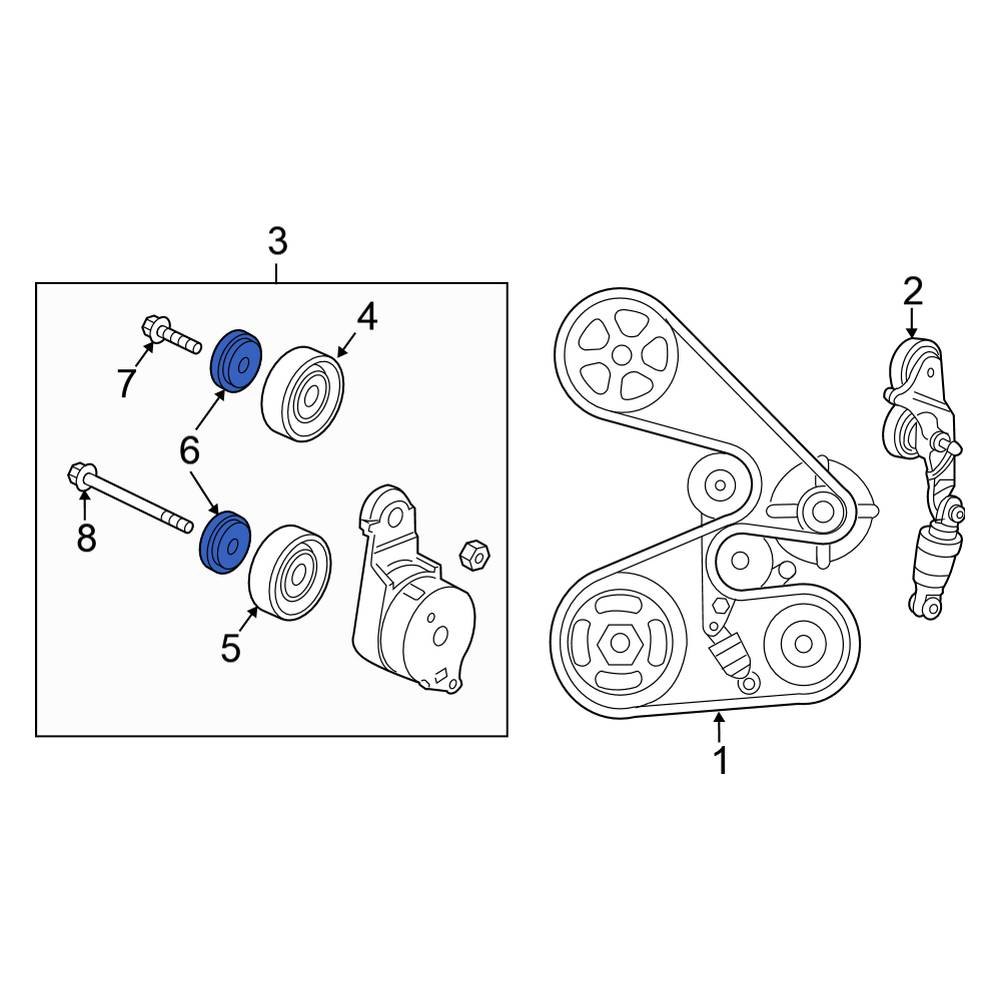 Honda OE 31185RCAA01 - Accessory Drive Belt Idler Pulley Cap