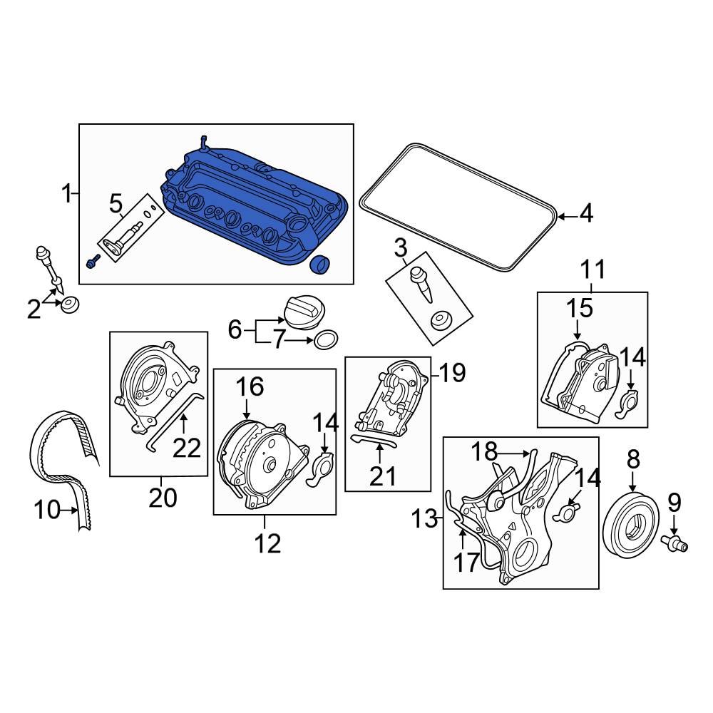 Honda OE 12320R70A00 - Right Engine Valve Cover