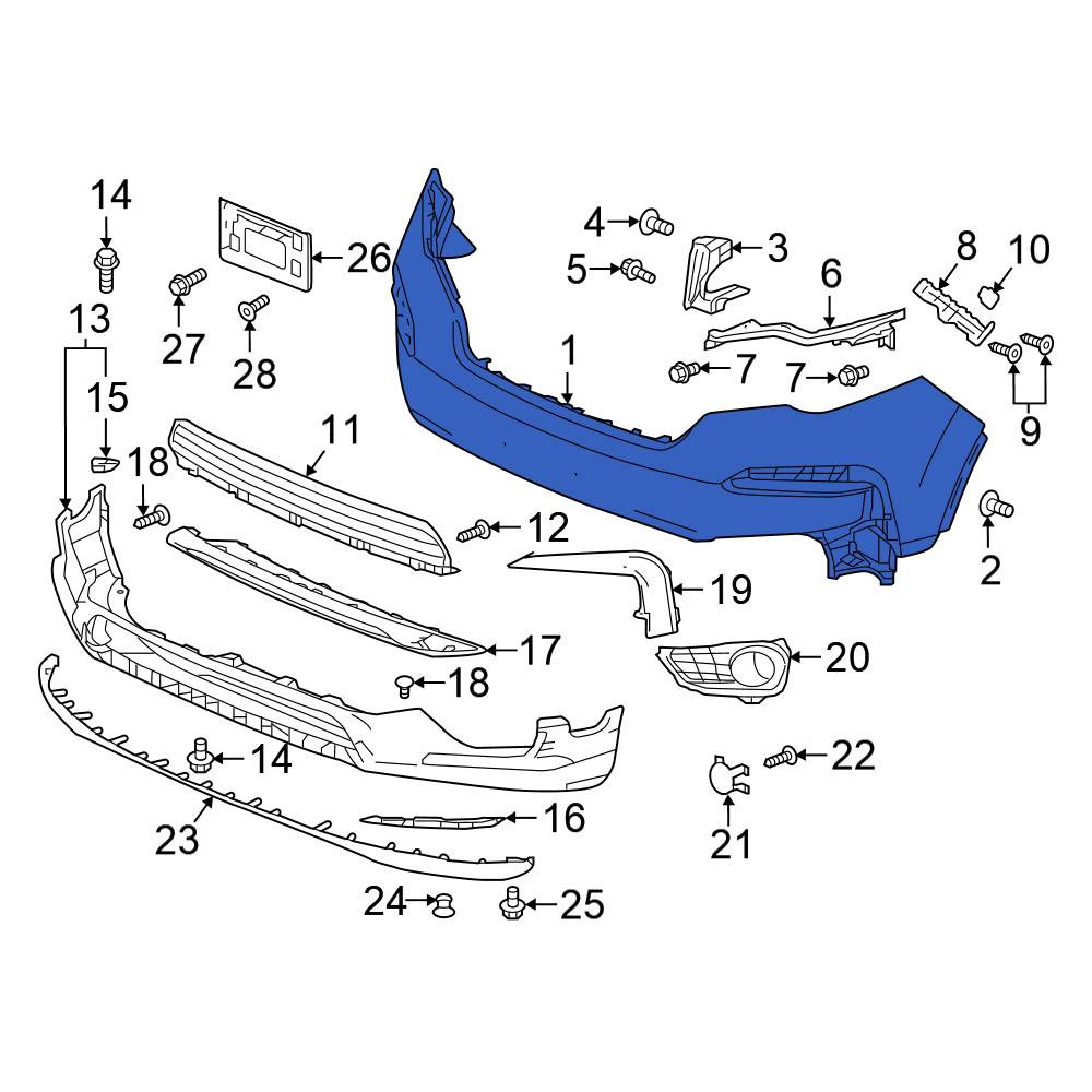 Honda OE 04711TG7A50ZZ - Front Lower Bumper Cover
