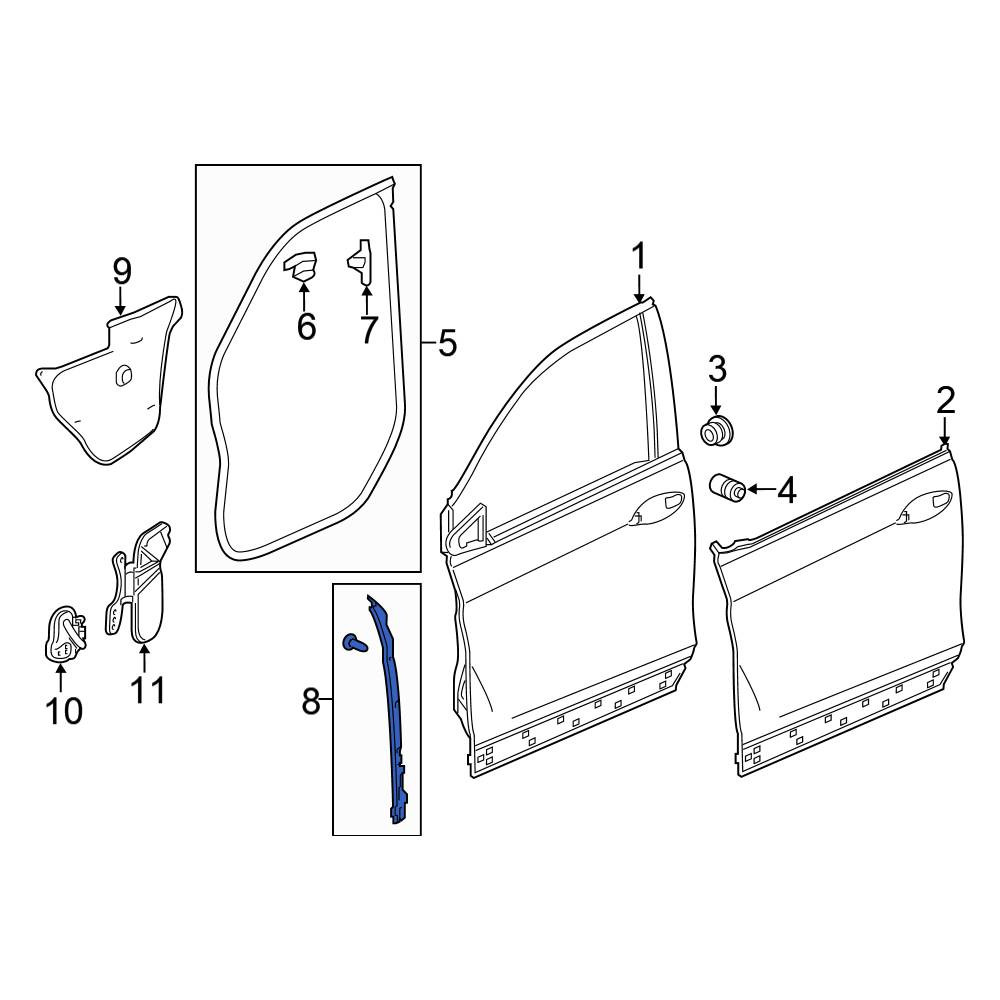 Honda OE 72336TG7A02 - Front Right Door Shell Seal