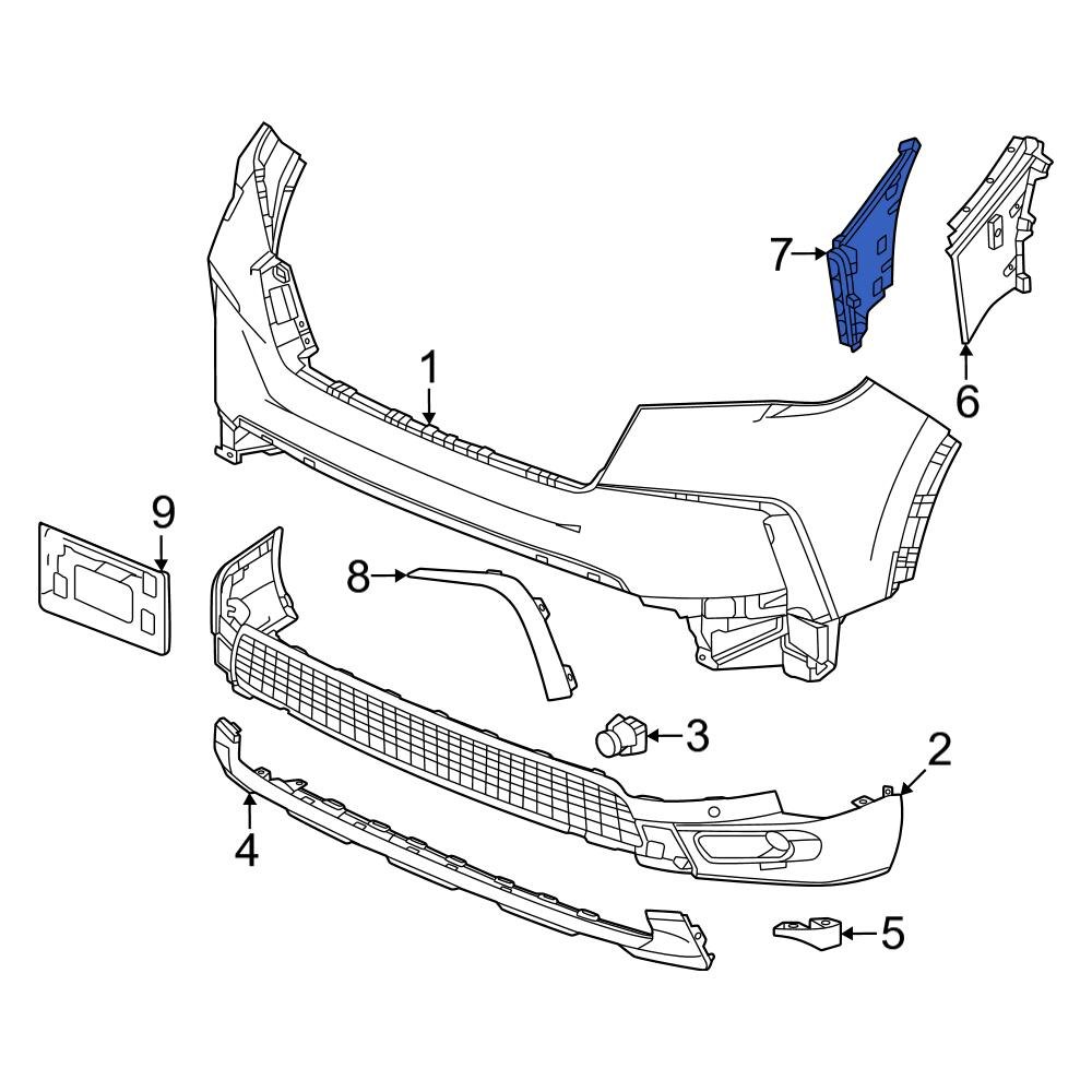 Honda OE 71103T90A00 - Front Right Grille