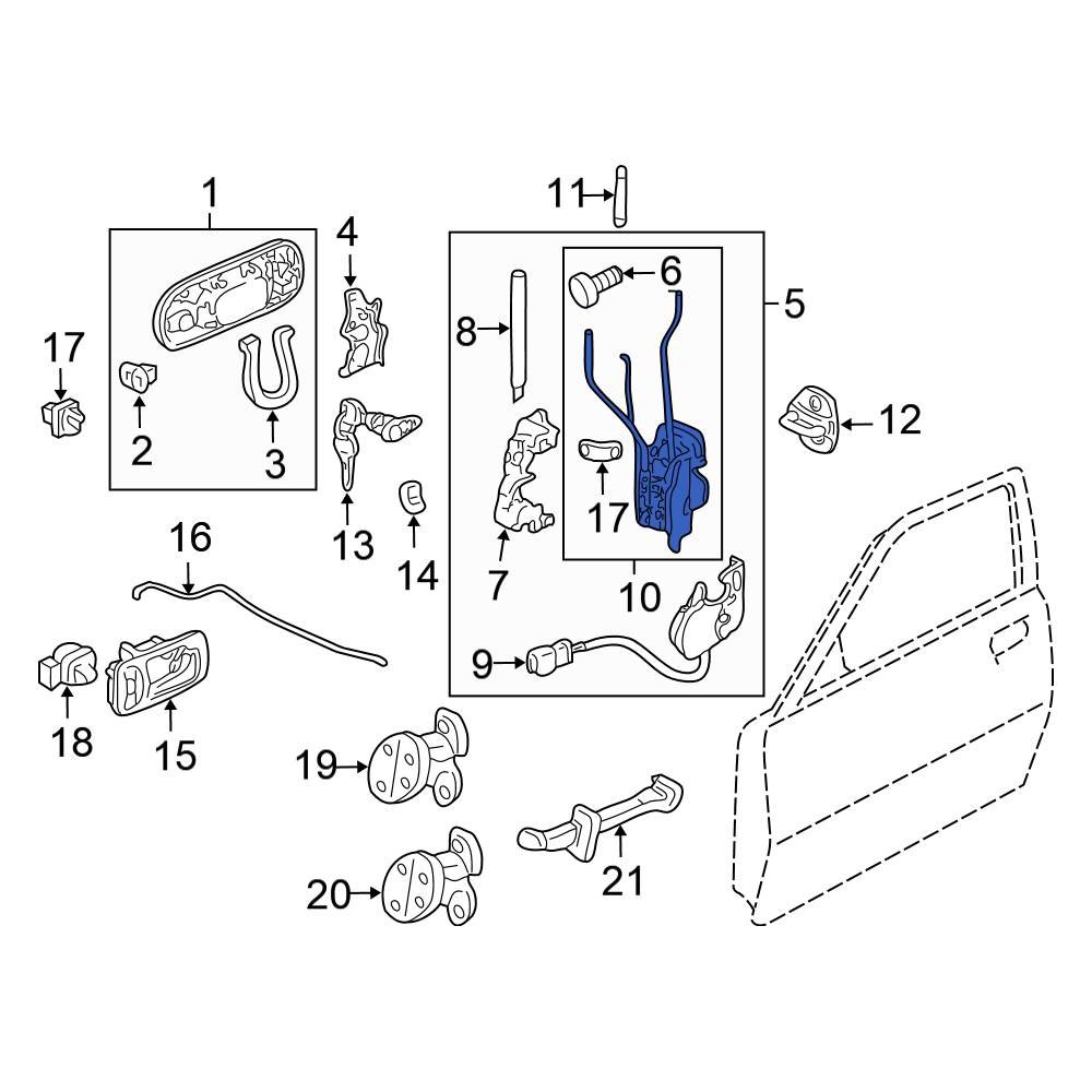 Honda OE 72150S10A21 - Front Left Door Latch Assembly