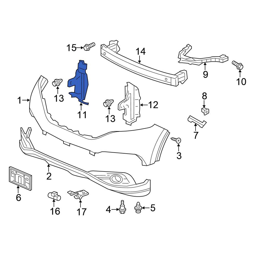 Honda OE 71106T0AA00ZA - Front Right Radiator Support Air Duct