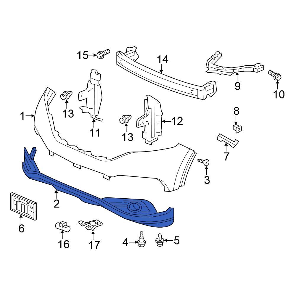 Honda OE 04712T0AA60 - Front Lower Bumper Cover