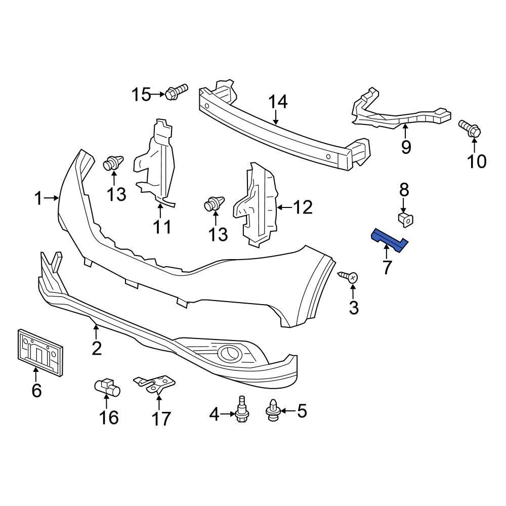 Honda OE 71193T0AA01 - Front Right Bumper Cover Bracket
