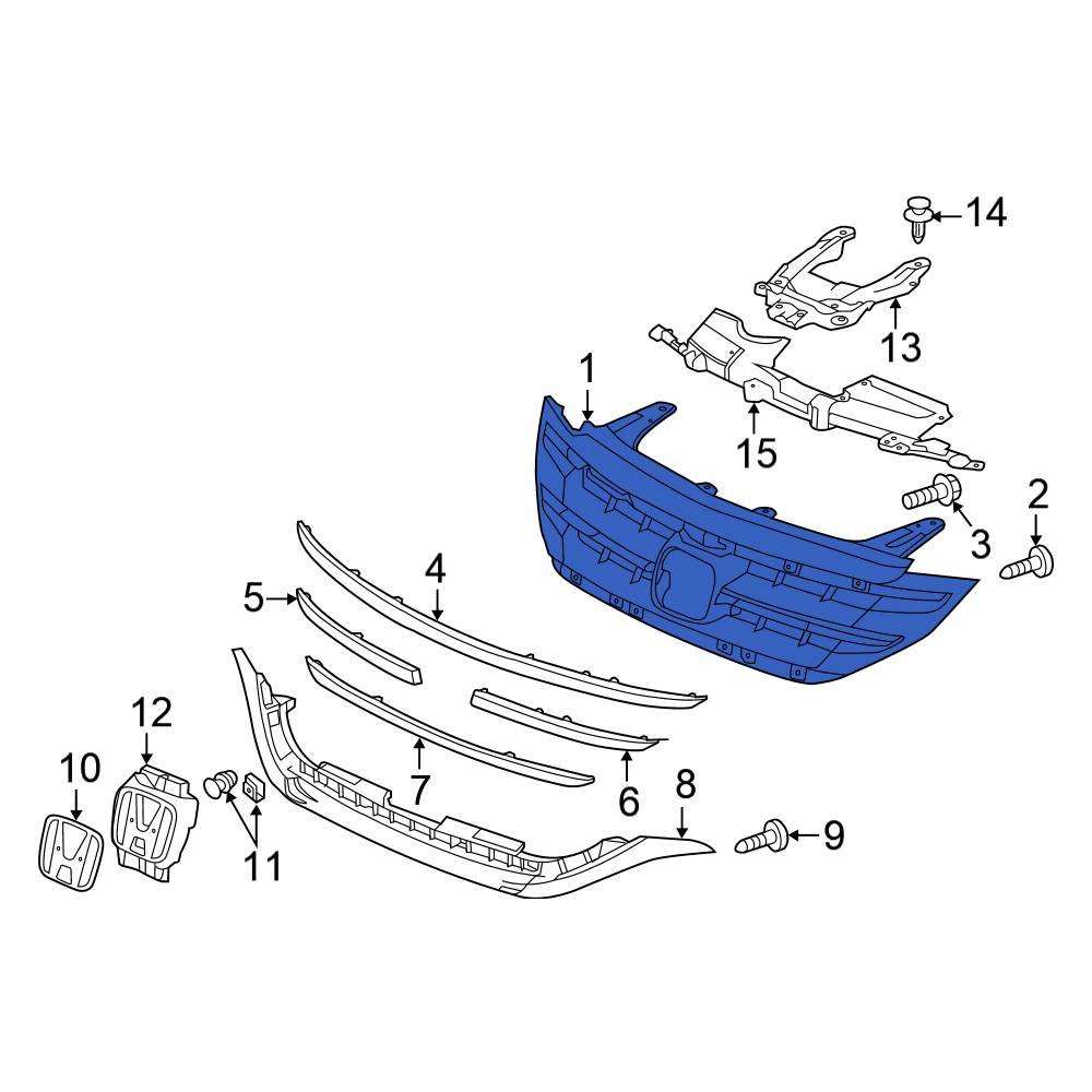 Honda OE 71121T0GA01ZA - Front Grille