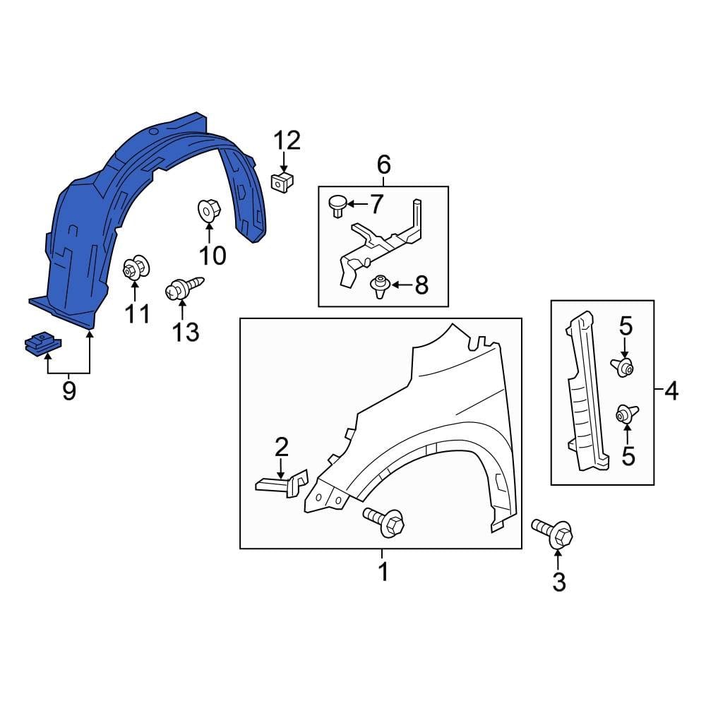 Honda OE 74150T0AA00 - Front Left Fender Splash Shield