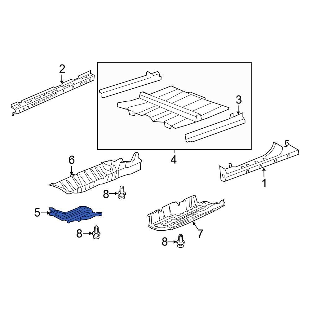 Honda OE 74620T0AA00 - Front Floor Pan Splash Shield