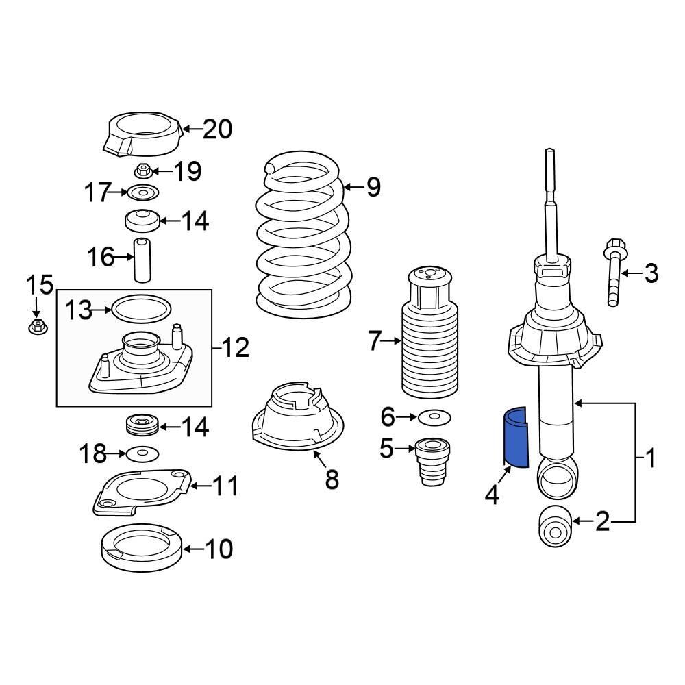 Honda OE 51403STKA01 - Front Left Suspension Strut Bellows