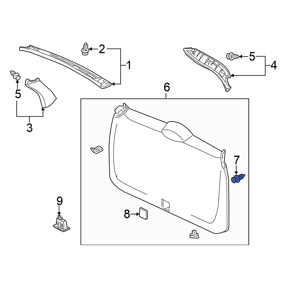 Honda OE 91560SZW003 - Rear Body D-Pillar Trim Panel Clip