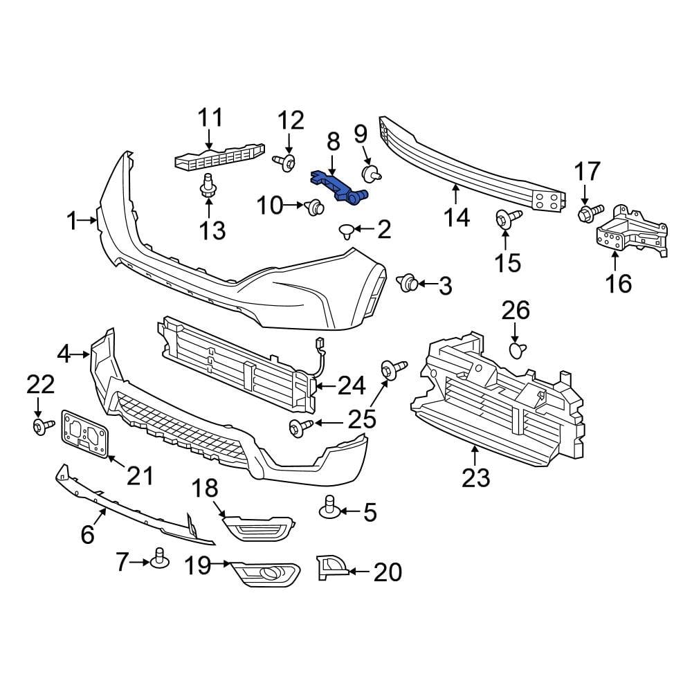 Honda OE 71193TMET01 - Front Right Bumper Guide