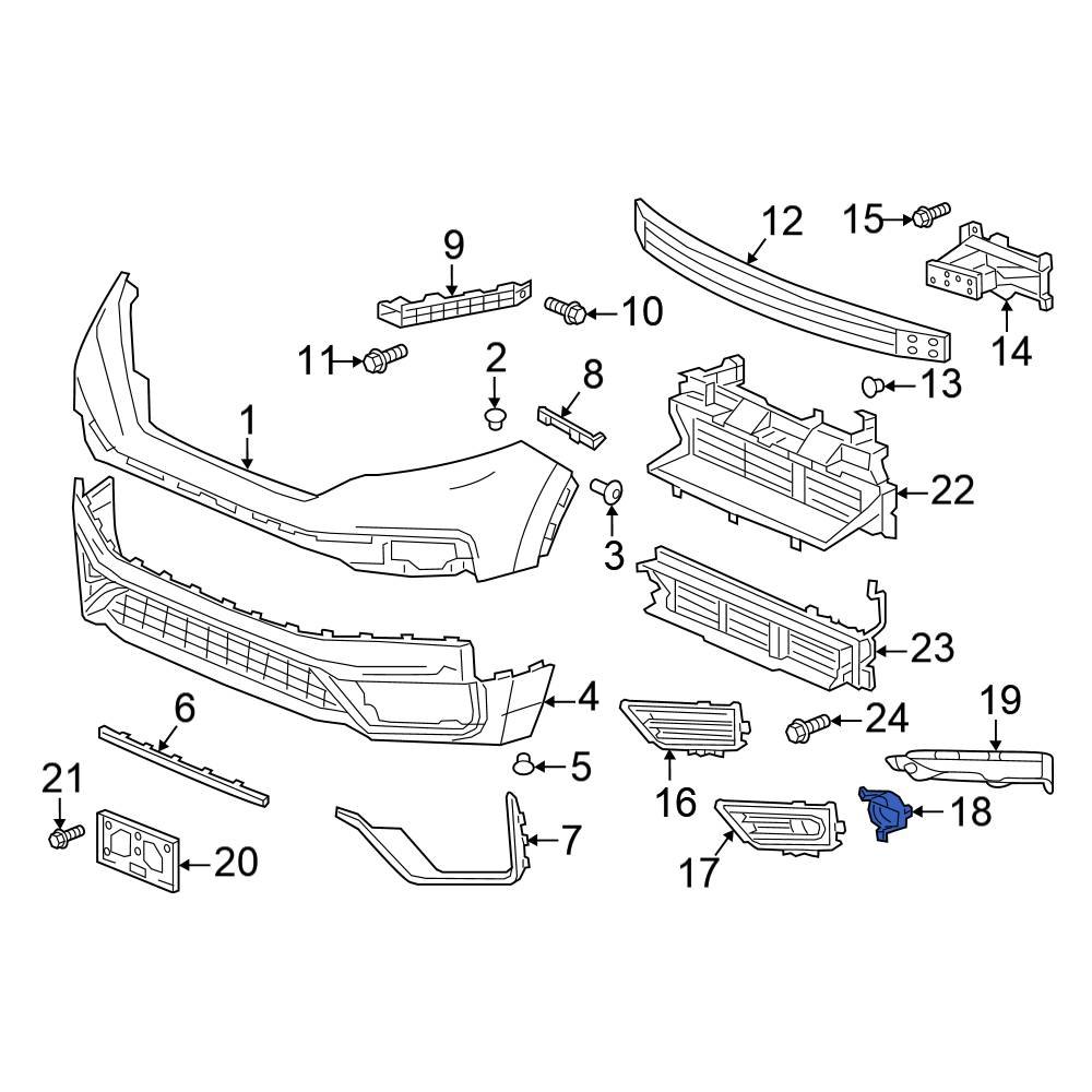Honda OE 71166TLAA51 - Left Fog Light Bracket