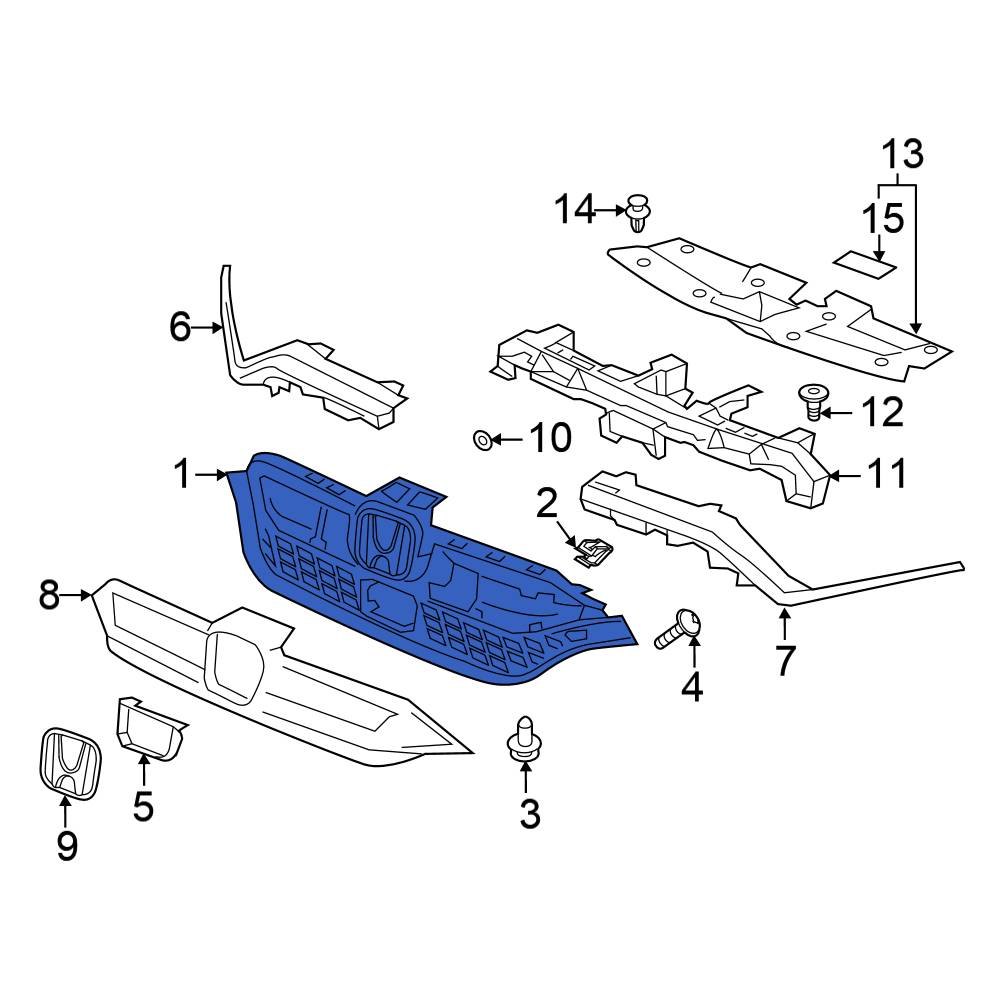 Honda OE 71121TLAA60 - Front Grille