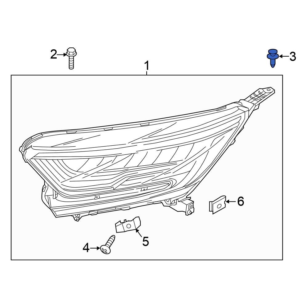Honda OE 33102TLAA01 - Right Headlight Fastener Clip