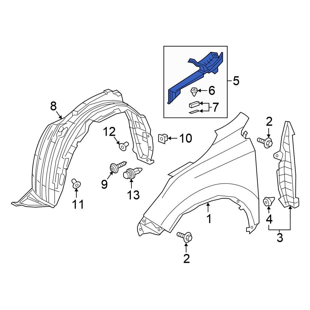 Honda OE 74207TLAA00 - Front Left Fender Filler Panel