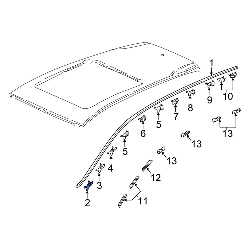 Honda OE 73156T0A003 - Roof Drip Molding Clip