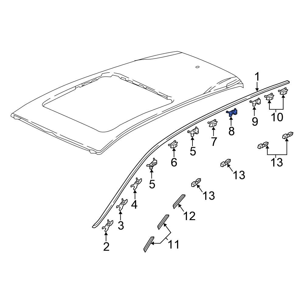 Honda OE 73167TLAA01 - Roof Drip Molding Clip