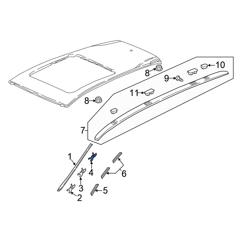 Honda OE 91570TLAA01 - Rear Roof Drip Molding Clip