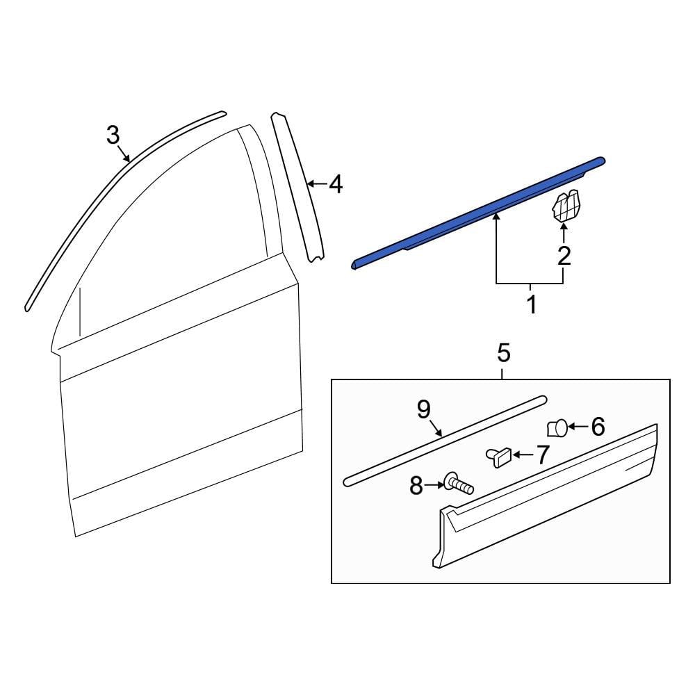 Honda OE 72450TLAA01 - Front Left Door Belt Molding