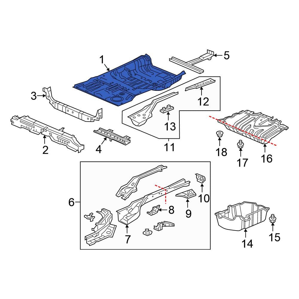 Honda OE 04655TLAA00ZZ - Rear Floor Pan
