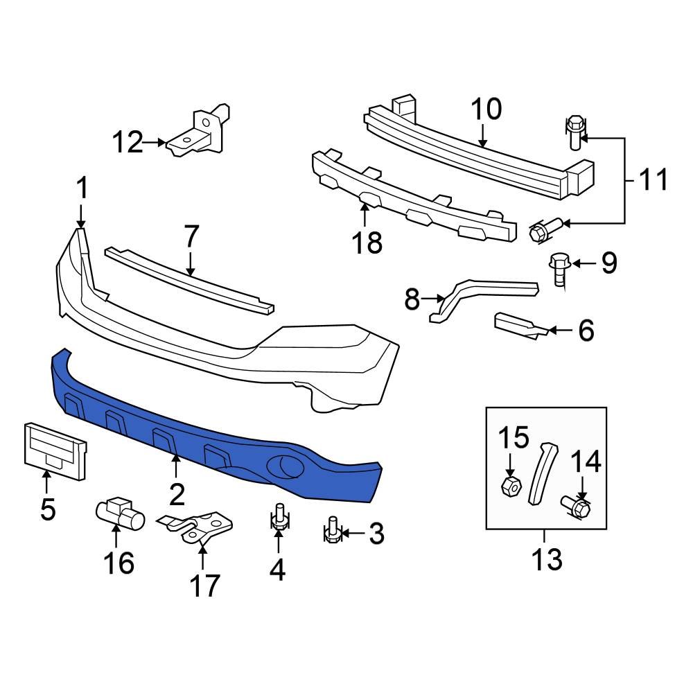 Honda OE 04712SWAA91 - Front Lower Bumper Cover