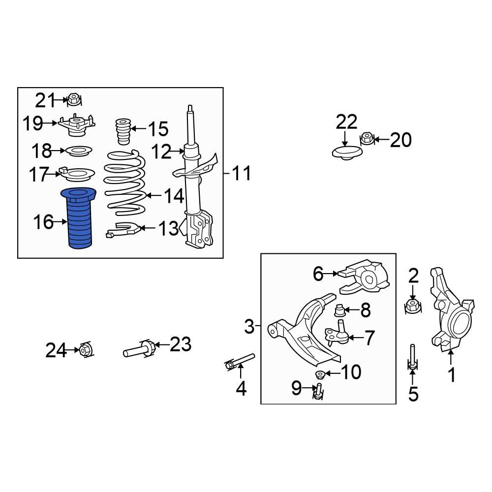 Honda OE 51403STKA01 - Left Suspension Strut Bellows