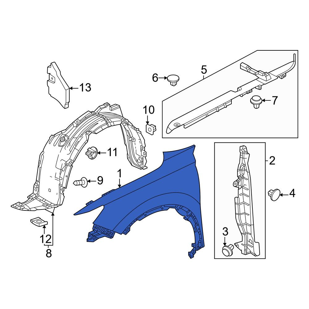 Honda OE 602603A0A00ZZ - Front Left Fender