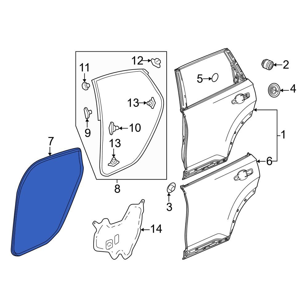 Honda OE 728103A0A01 - Rear Right Outer Door Seal