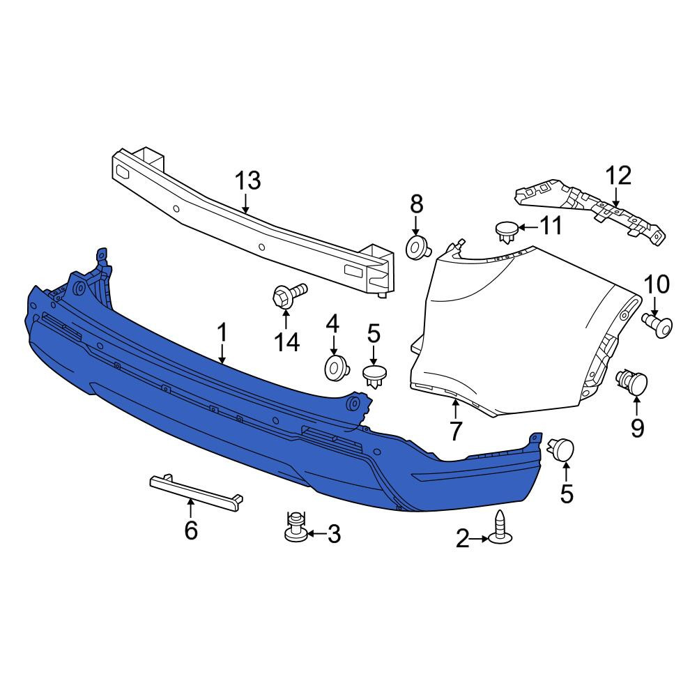 Honda OE 047113A0A00ZZ - Front Upper Bumper Cover