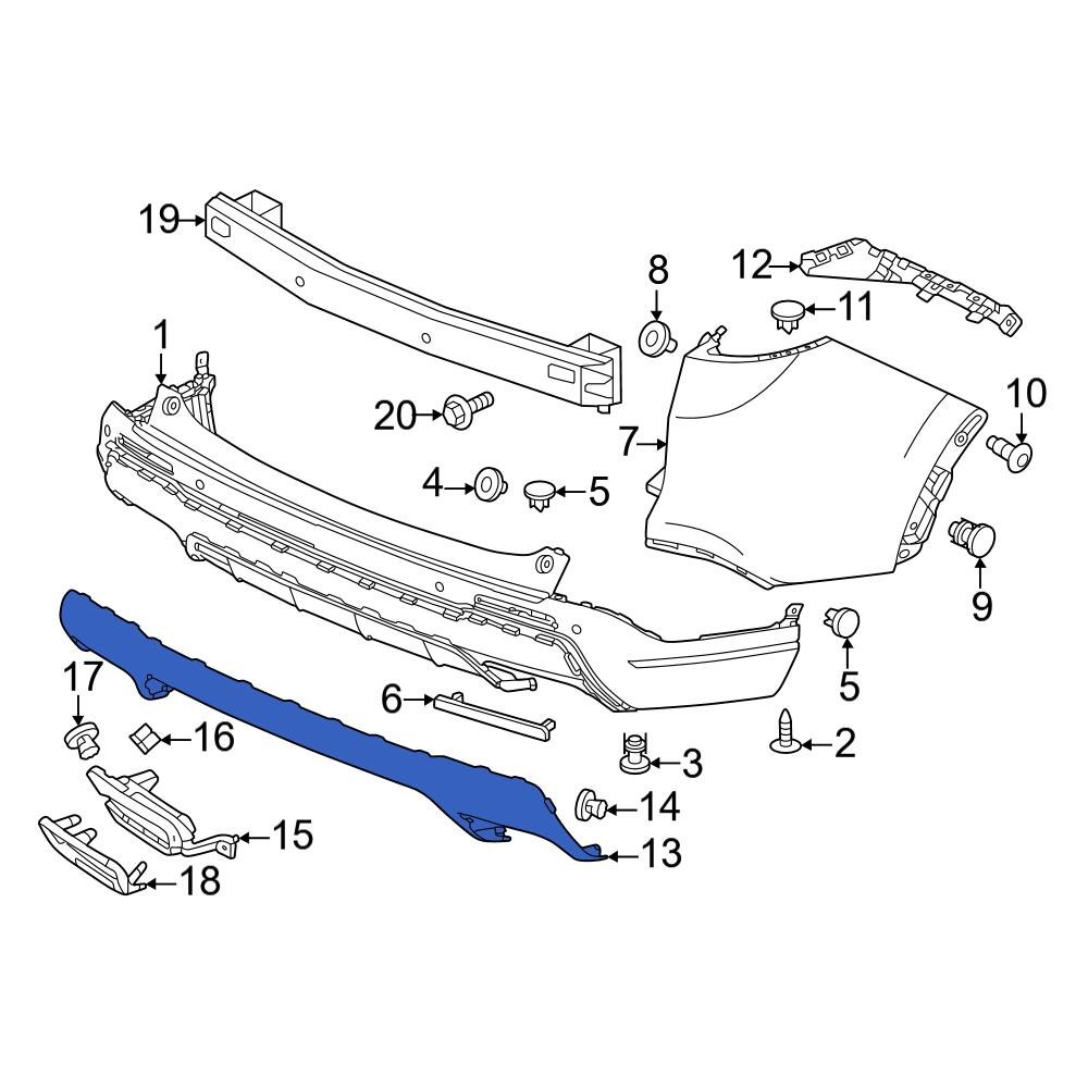 Honda OE 715603D4A01 - Rear Valance Panel