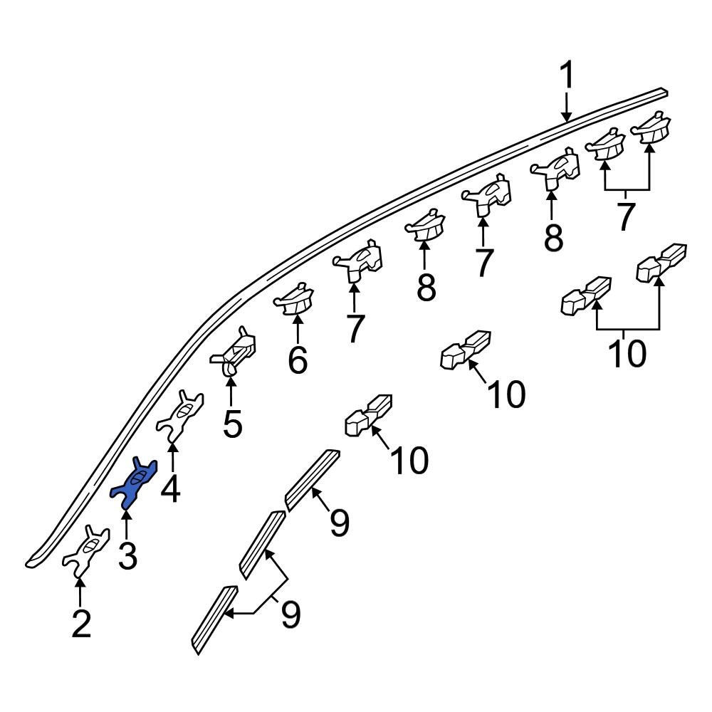 Honda OE 91572STKA01 - Roof Drip Molding Clip