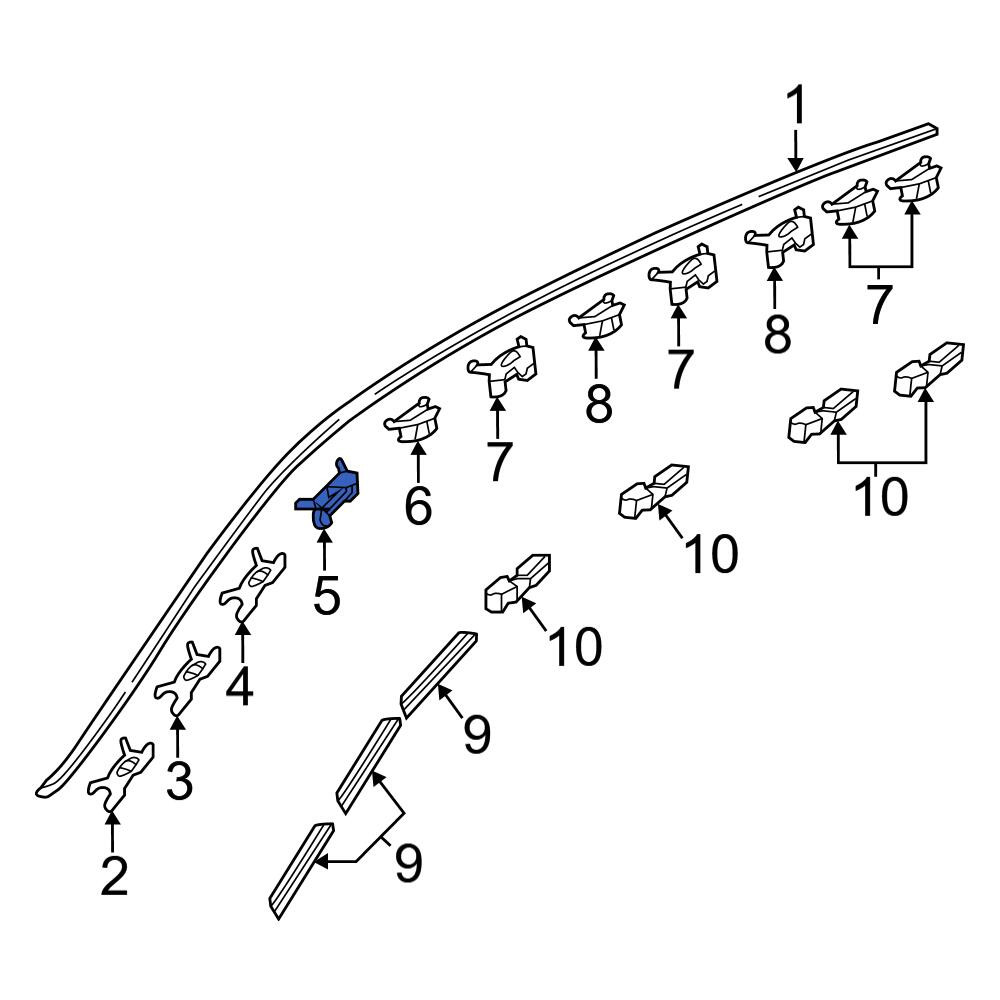 Honda OE 731593A0A01 - Roof Drip Molding Clip