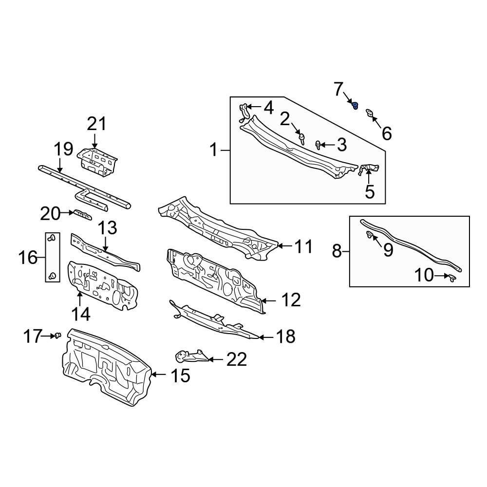 Honda OE 90601S30003 - Quarter Panel Splash Shield Grommet