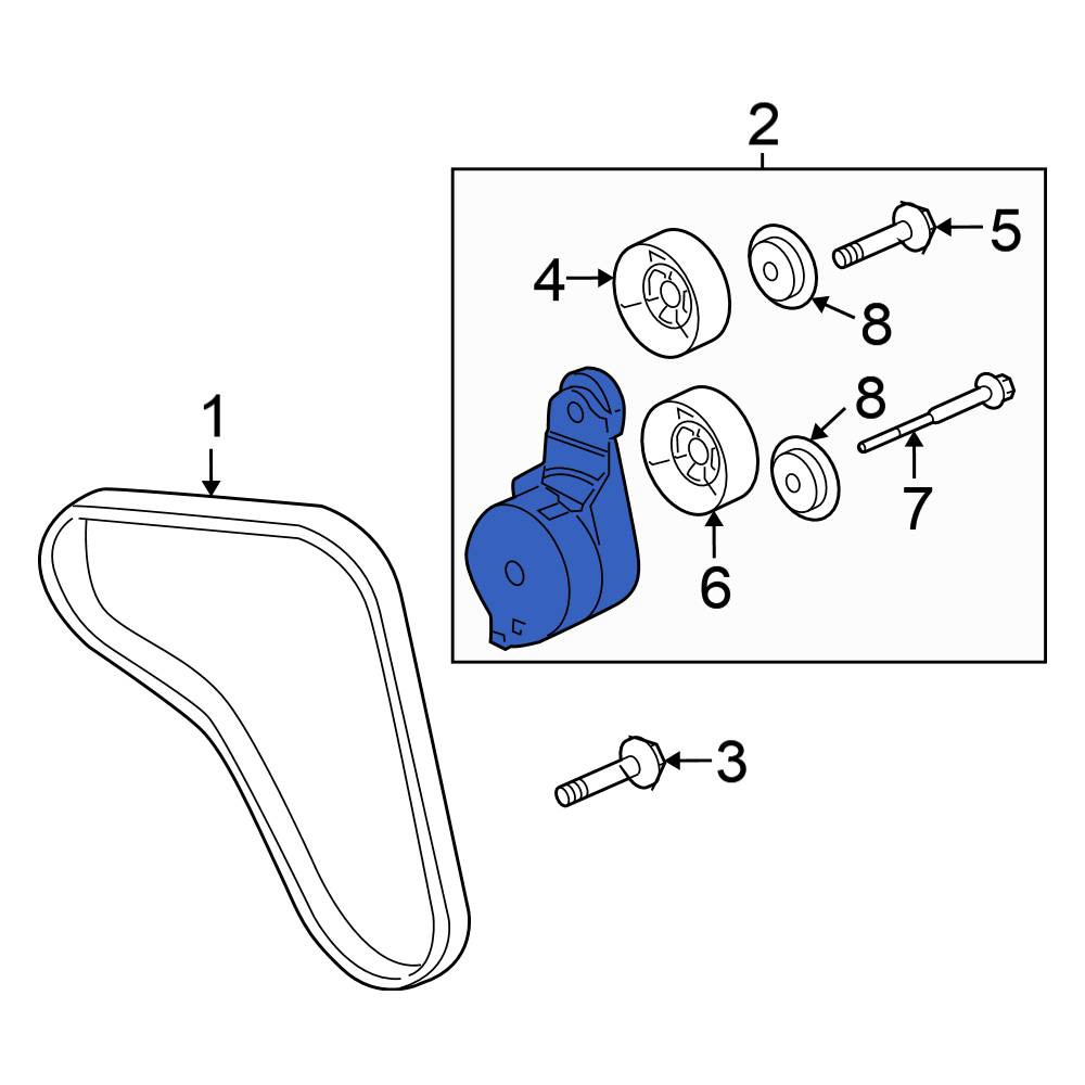 Honda OE 31170RCAA04 - Accessory Drive Belt Tensioner Assembly