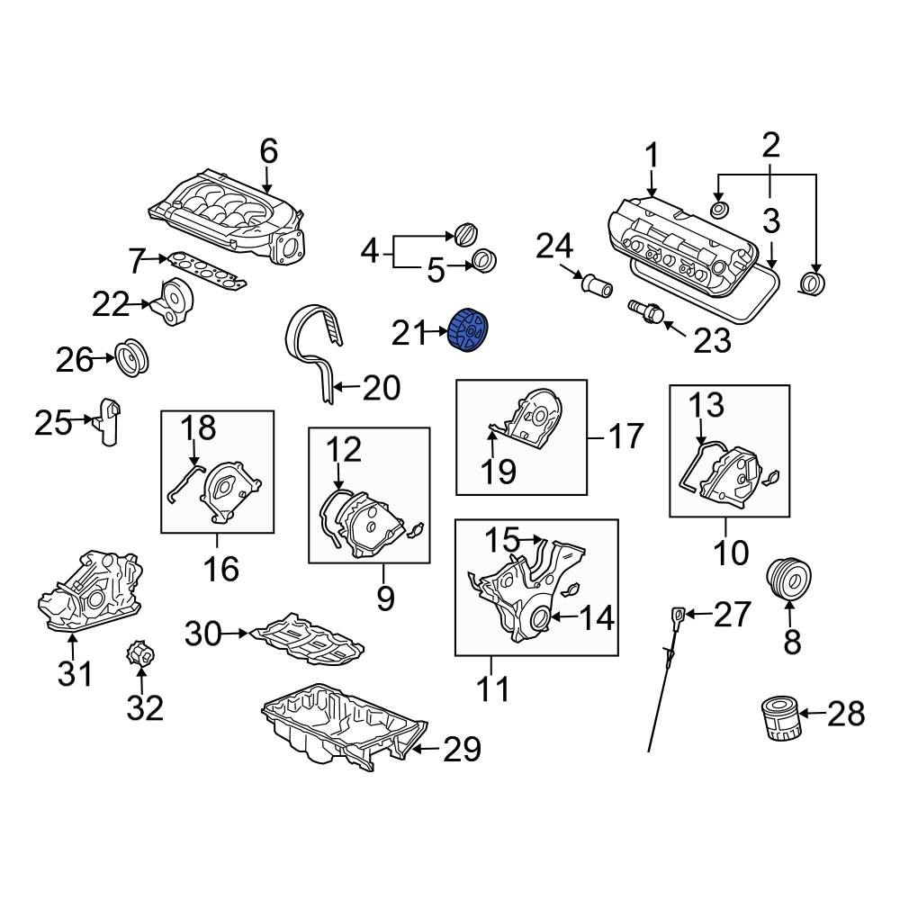 Honda OE 14260R70A01 - Left Engine Timing Camshaft Sprocket