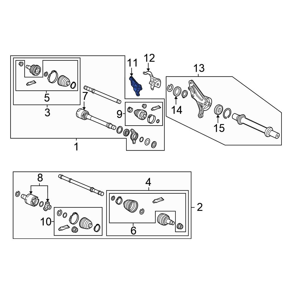 Honda OE 44512SZAA00 - CV Axle Shaft Carrier Bearing Bracket