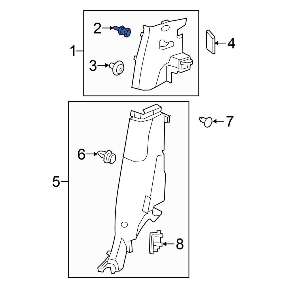 Honda OE 91561TA5A11 - Upper Body C-Pillar Trim Panel Clip