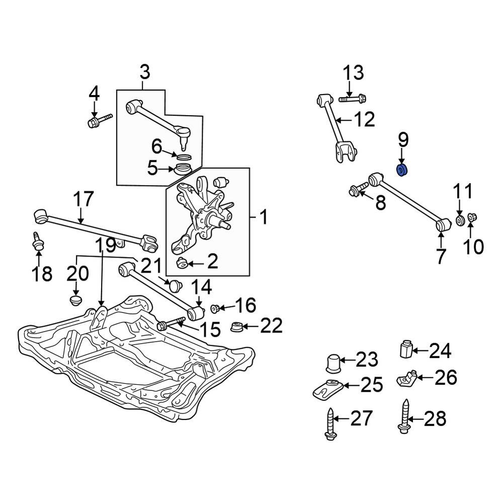 Honda OE 52388SDAA00 - Rear Alignment Camber Adjusting Eccentric