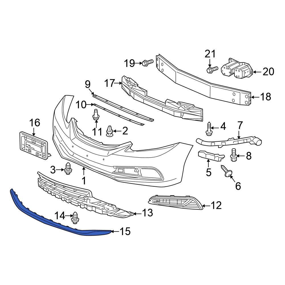 Honda OE 71108TR3A51 - Front Lower Bumper Trim