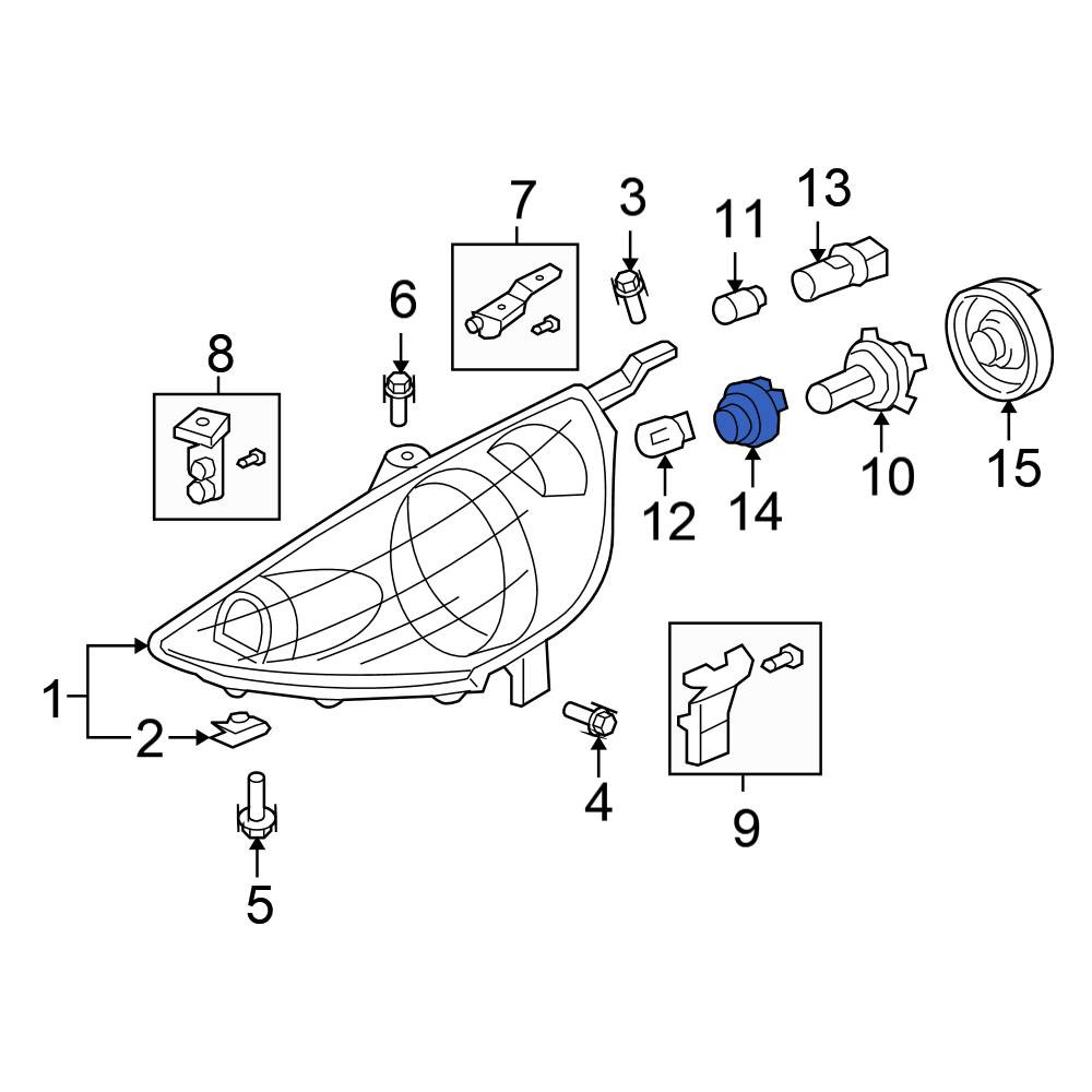 Honda OE 33302S7A003 - Rear Tail Light Socket