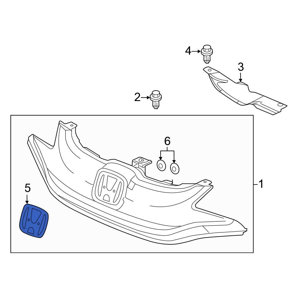 Honda OE 75700TA0A00 - Front Grille Emblem
