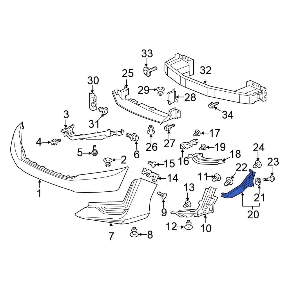 Honda OE 71313TRTA00 - Front Right Radiator Support Air Duct