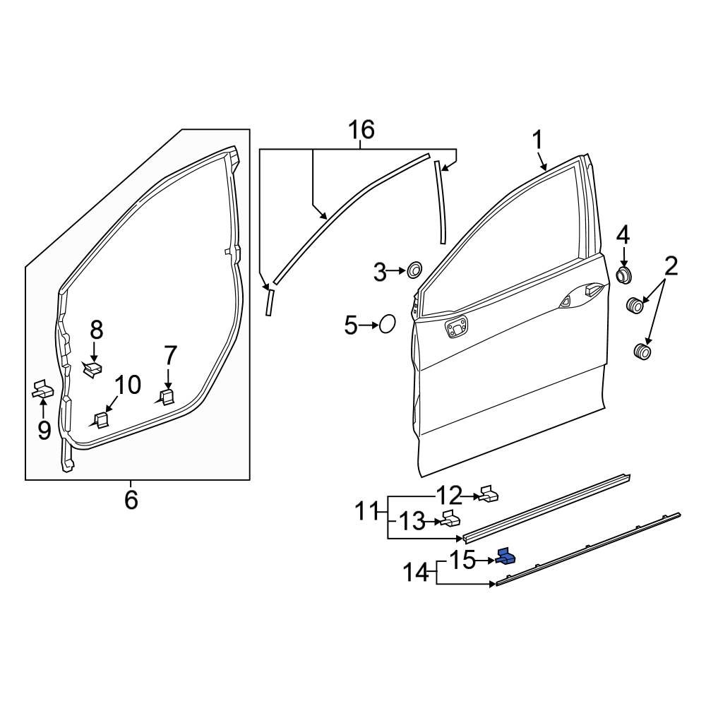 Honda OE 91513T0AA01 - Rear Wheel Arch Molding Clip