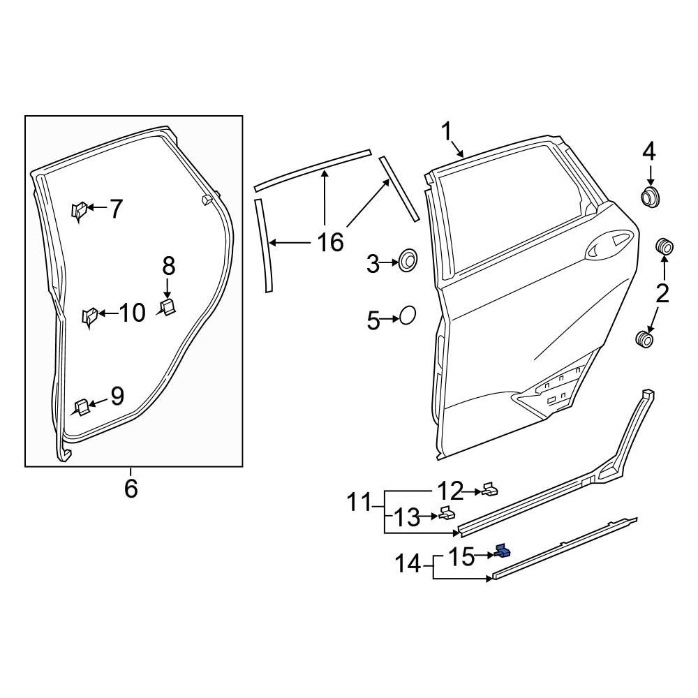 Honda OE 91513T0AA01 - Wheel Arch Molding Clip