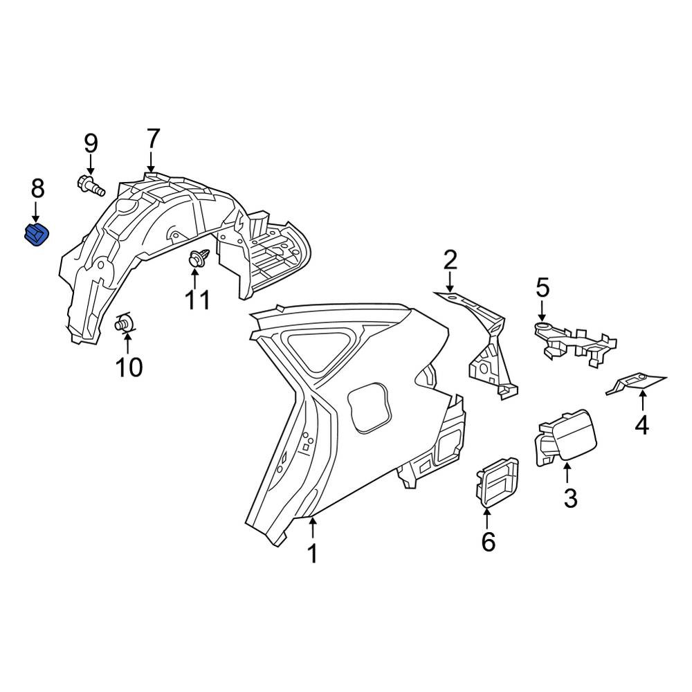Honda OE 90601S30003 - Quarter Panel Splash Shield Grommet