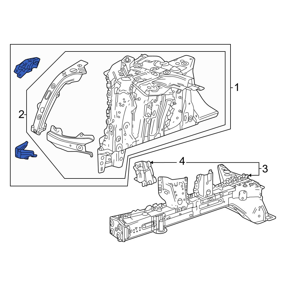Honda OE 85633620 - Front Left Fender Apron Assembly