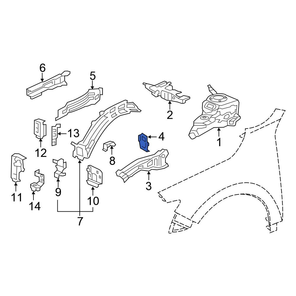 Honda OE 60724TBAA01 - Front Left Fender Gusset