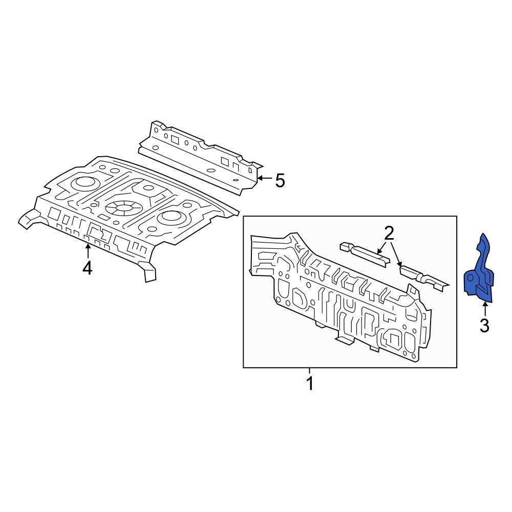 Honda OE 66154TBAA00ZZ - Left Rear Body Panel Bracket