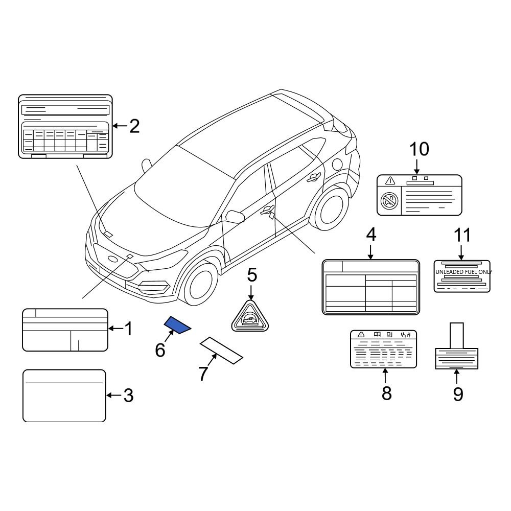 Hyundai OE 25388B1000 - Caution Label